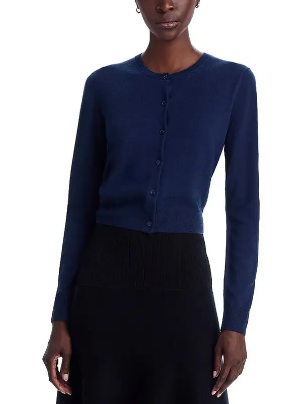 Carolina Herrera Cropped Cardigan Sweater - Midnight