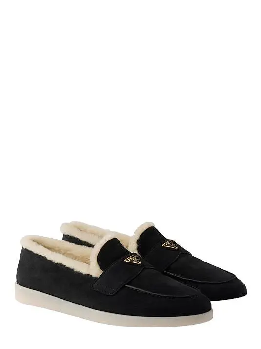 Prada Suede Loafers - Black