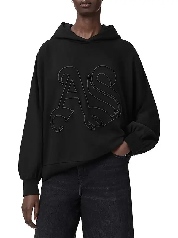 ALLSAINTS Artia Embossed Hoodie - Black