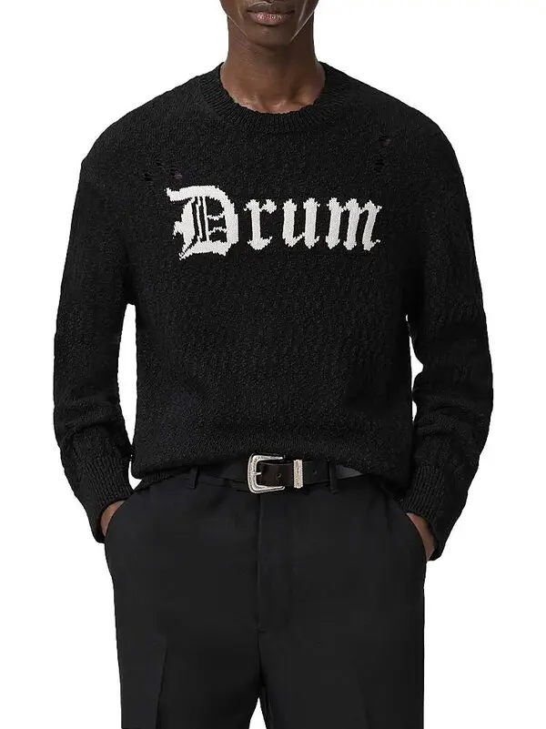 ALLSAINTS Drum Roll Graphic Sweater - Black/chalk