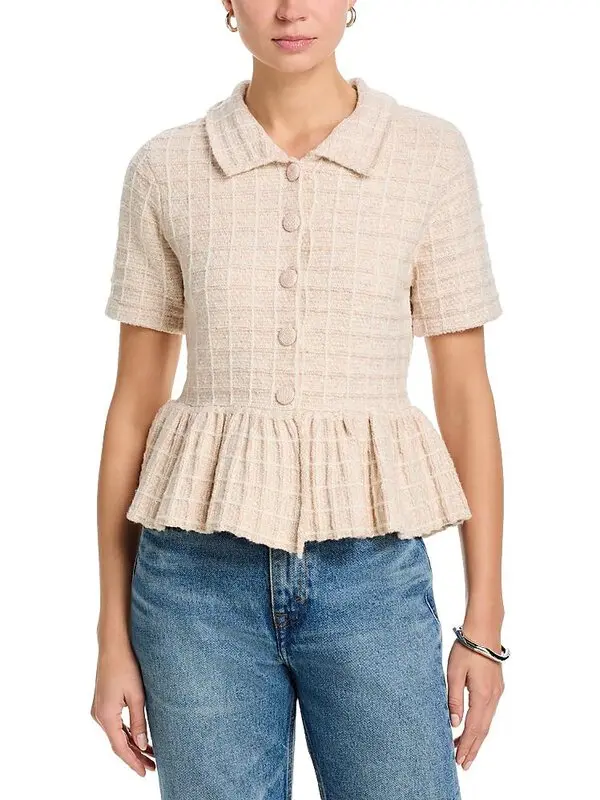 Steve Madden Roxanna Top With Peplum Detail - Multi