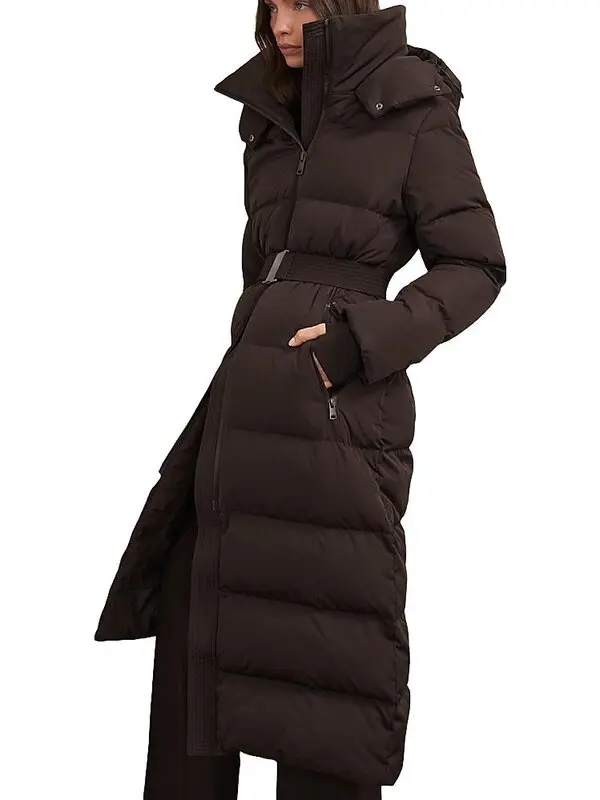 REISS Petite Colette Puffer Coat - Chocolate