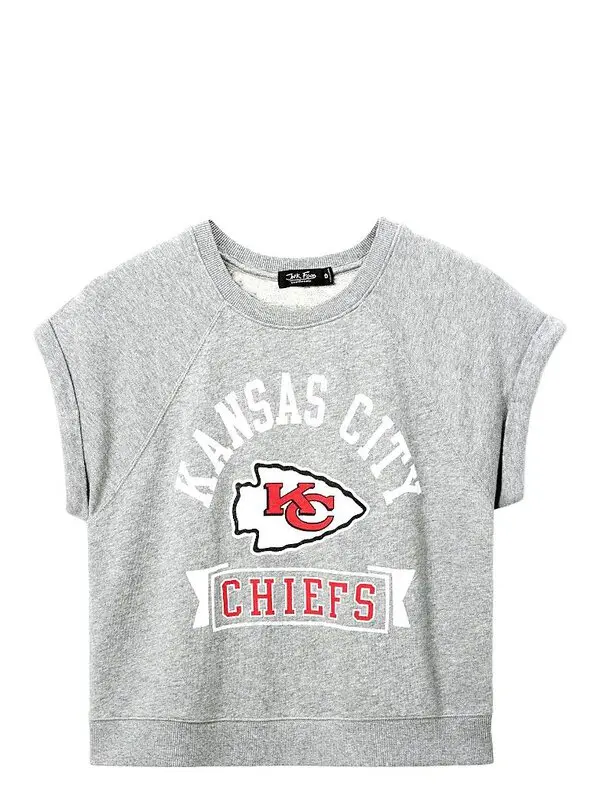 Junk Food Clothing Nfl Kansas City Chiefs Raglan Fleece Tank - Heather Grey