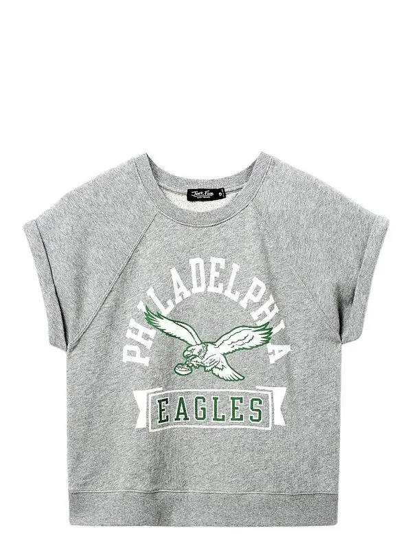 Junk Food Clothing Nfl Philadelphia Eagles Raglan Fleece Tank - Heather Grey
