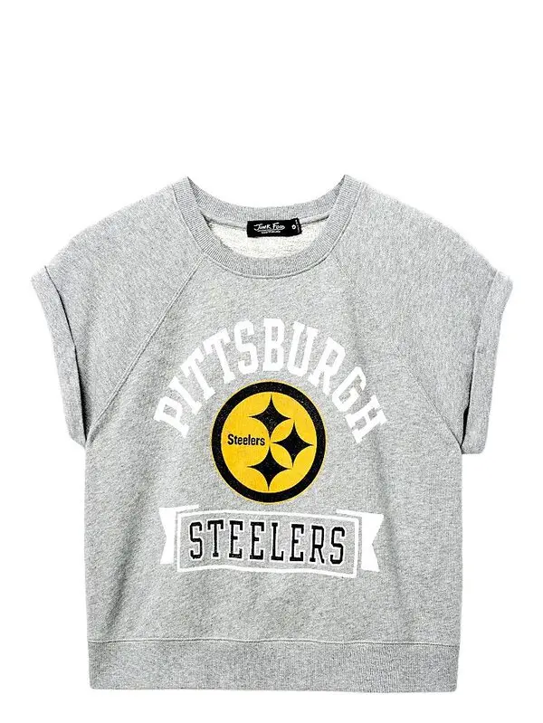 Junk Food Clothing Nfl Pittsburgh Steelers Raglan Fleece Tank - Heather Grey