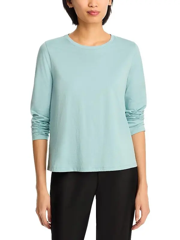 Eileen Fisher Pima Cotton Long Sleeve Tee - Seafoam