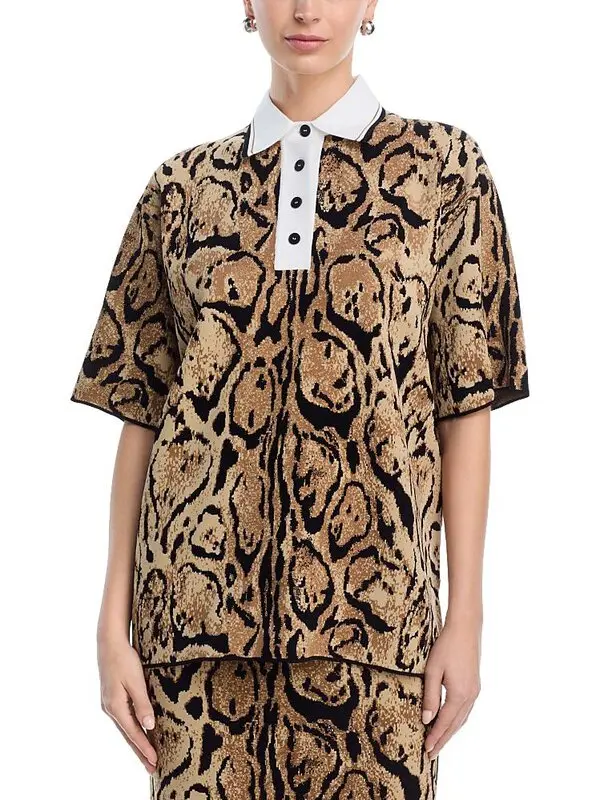 Stella McCartney Cloud Leopard Polo Top - Multi
