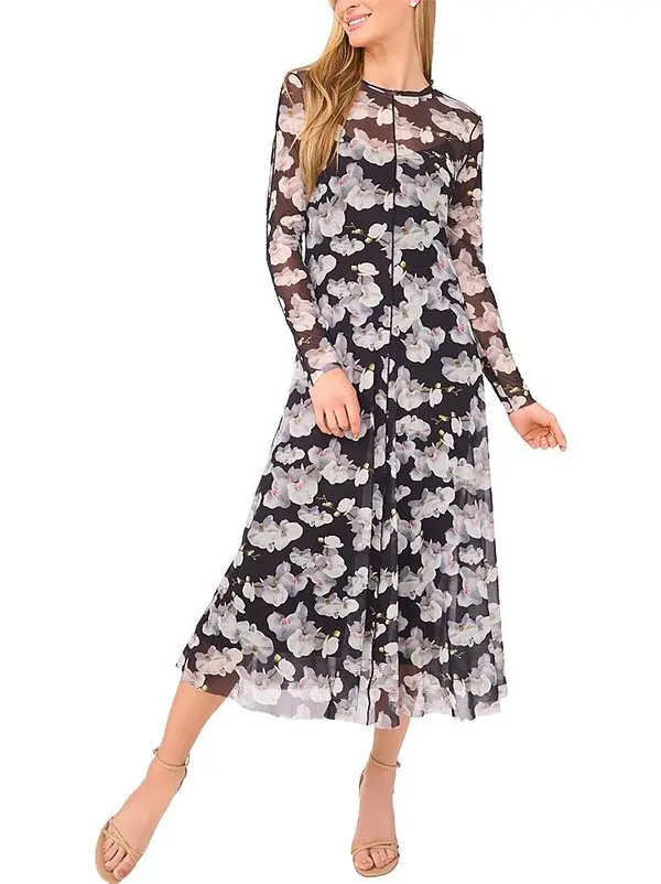 Ted Baker London Orchidra Long Sleeve Dress - Rich Black