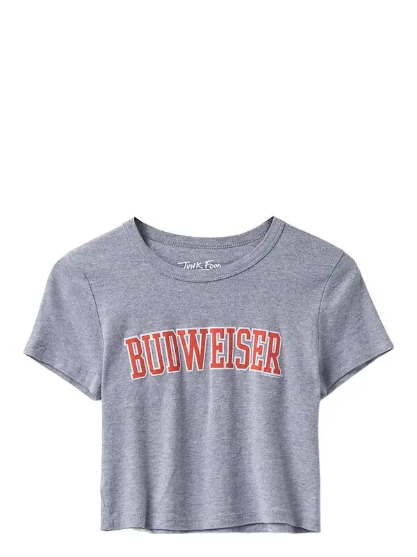 Junk Food Clothing Budweiser Baby Tee - Heather Grey