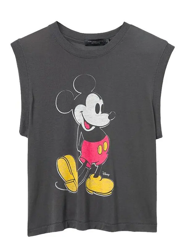 Junk Food Clothing Classic Mickey Tissue Tank - Vintage Black