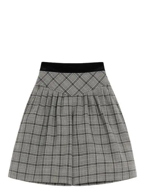 Valentino Garavani Check Pattern Wool Bermuda Shorts - Grey