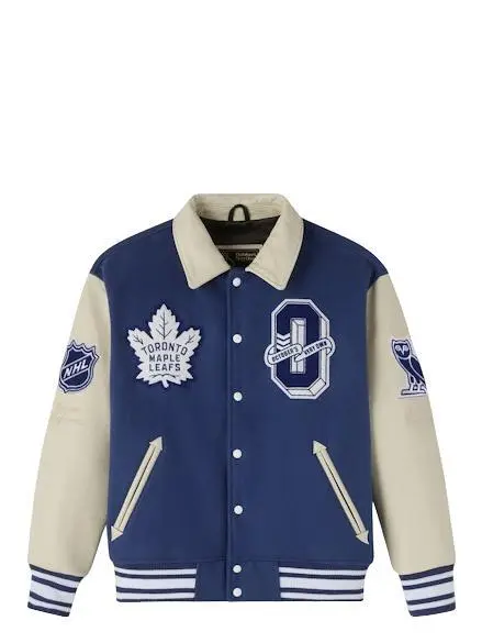 OVO Nhl Toronto Maple Leafs Varsity Jacket - Blue