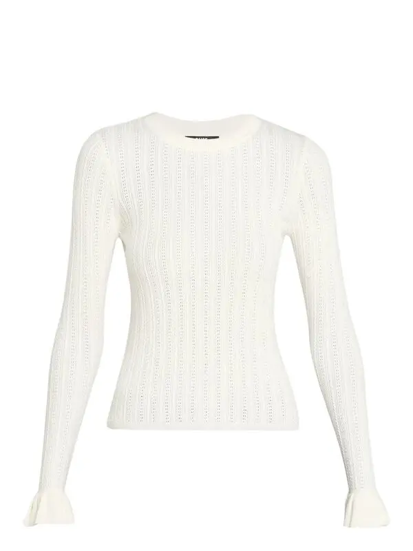 Paige Ophelia Pointelle-knit Top - Ivory