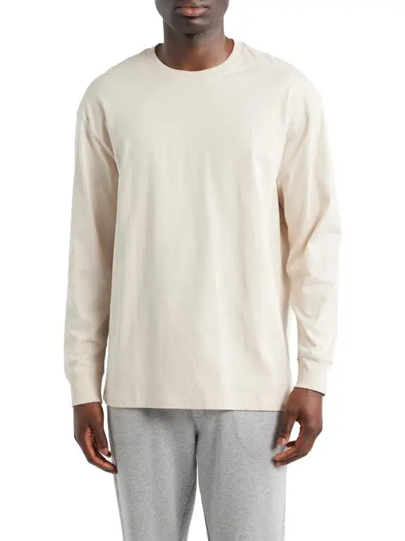 ORGANIC BASICS True Heavy Skater Long Sleeve Organic Cotton T-shirt - Sandstone