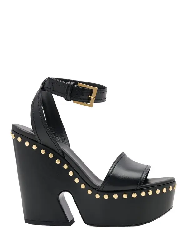 Givenchy Studded Wedge Platform Sandals - Black