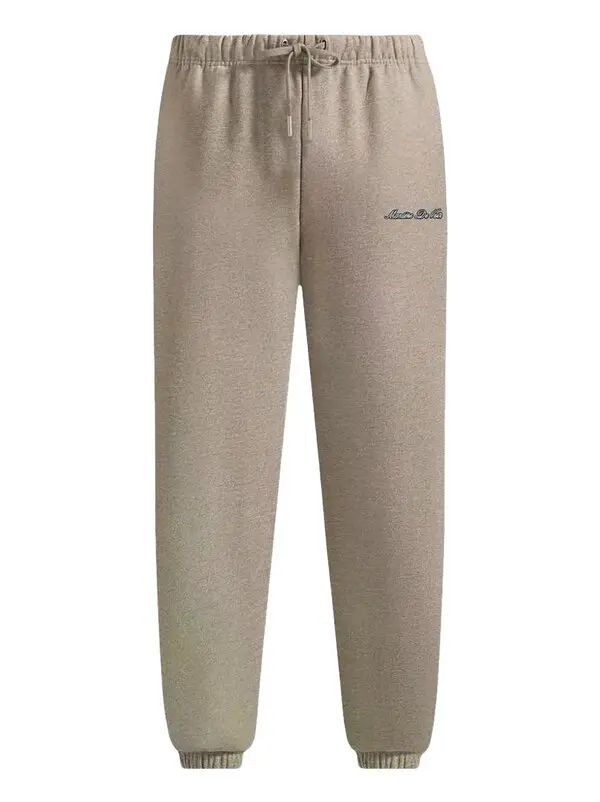 Manière De Voir Alistair Logo-embroidery Regular-fit Elasticated-cuffs Taupe Track Pants - Brown