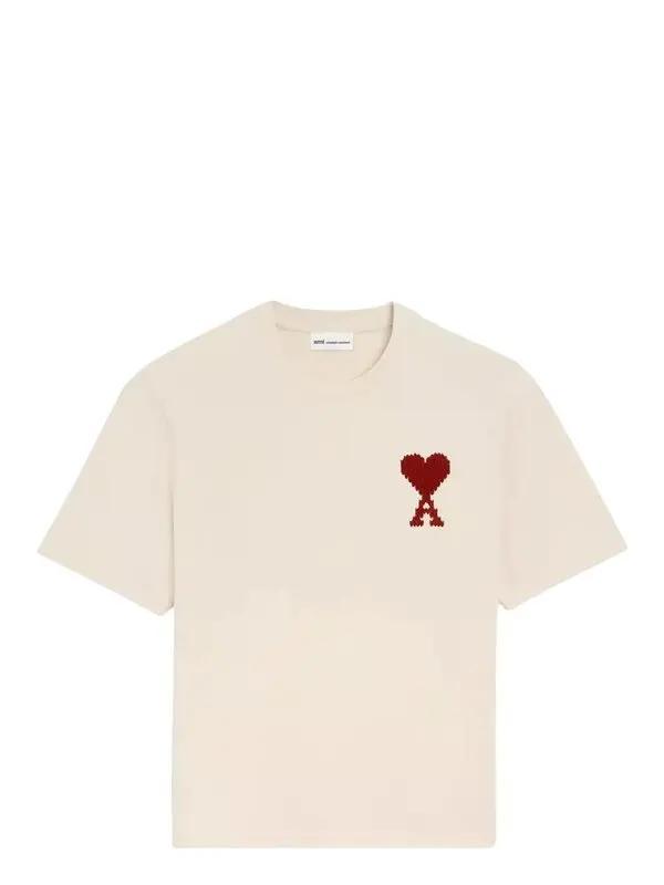 Ami De Coeur Logo-embroidered T-shirt - Neutrals