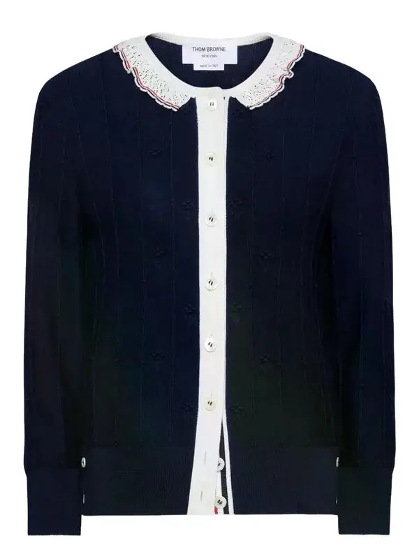 Thom Browne Lace-trimmed Cardigan - Blue