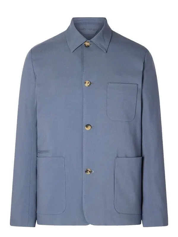 Paul Smith Grain De Poudre Wool Jacket - Blue