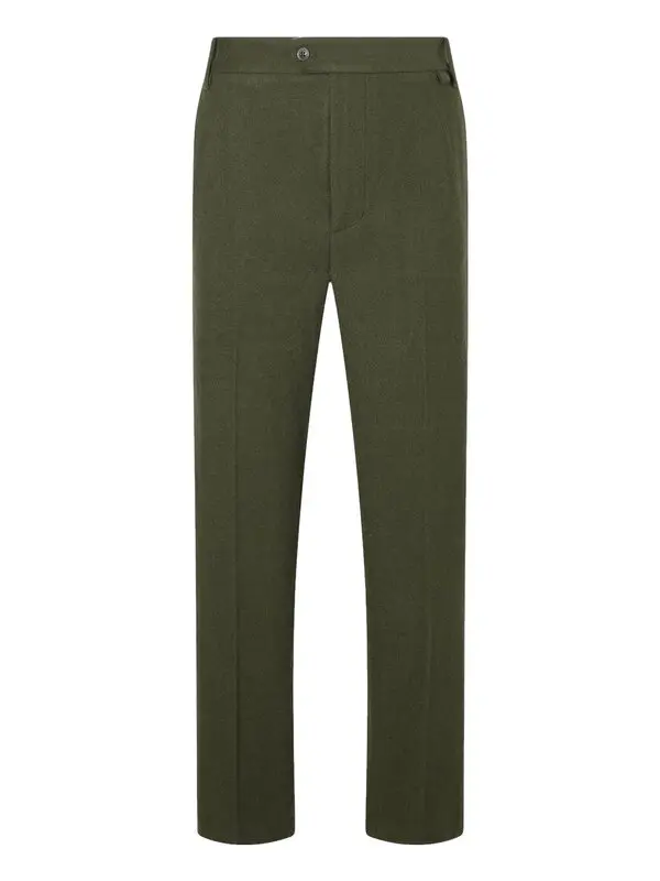 THE ELDER STATESMAN Tapered Wool, Silk, And Cashmere-blend Trousers - Green