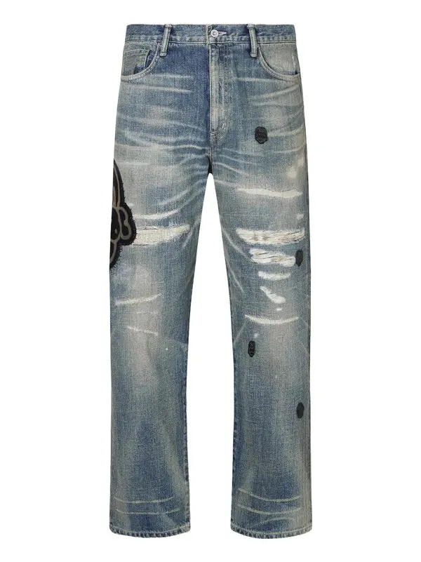NEIGHBORHOOD Chito Savage Appliquéd Straight-leg Jeans - Blue