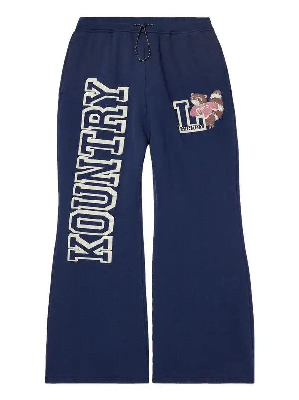 Kapital Printed Cotton-blend Jersey Sweatpants - Blue