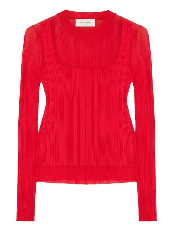 Sportmax Ribbed-knit Top - Red