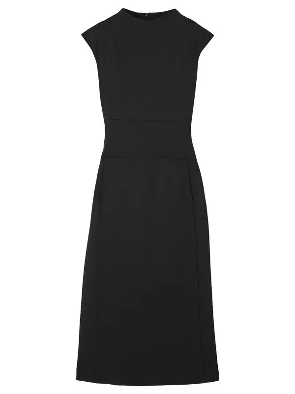 Max Mara Fatto Paneled Stretch-jersey Midi Dress - Black