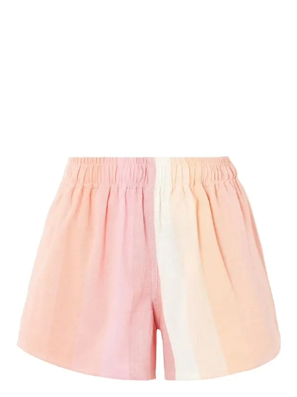MARRAKSHI LIFE Striped Cotton Shorts - Pink
