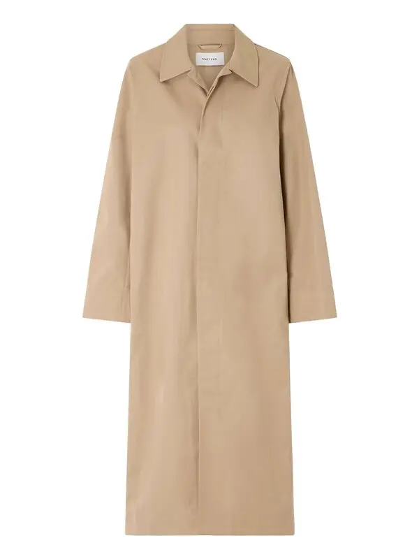 Matteau Long Macintosh Gabardine Coat - Beige