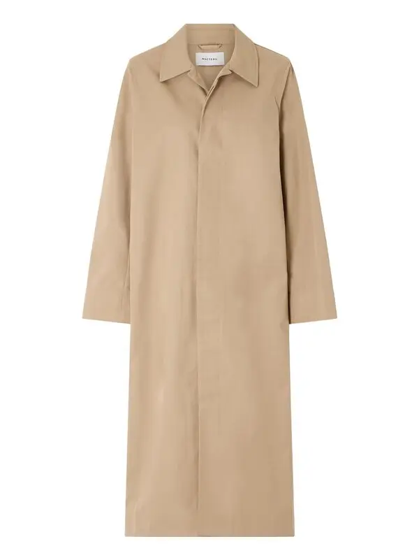 Matteau Long Macintosh Gabardine Coat - Neutrals