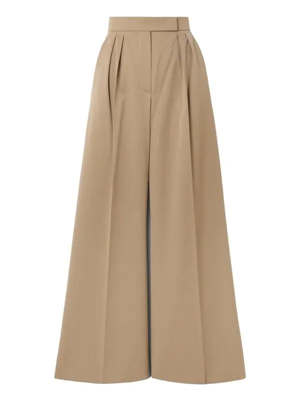 Max Mara Quorum Pleated Wool-twill Wide-leg Pants - Brown
