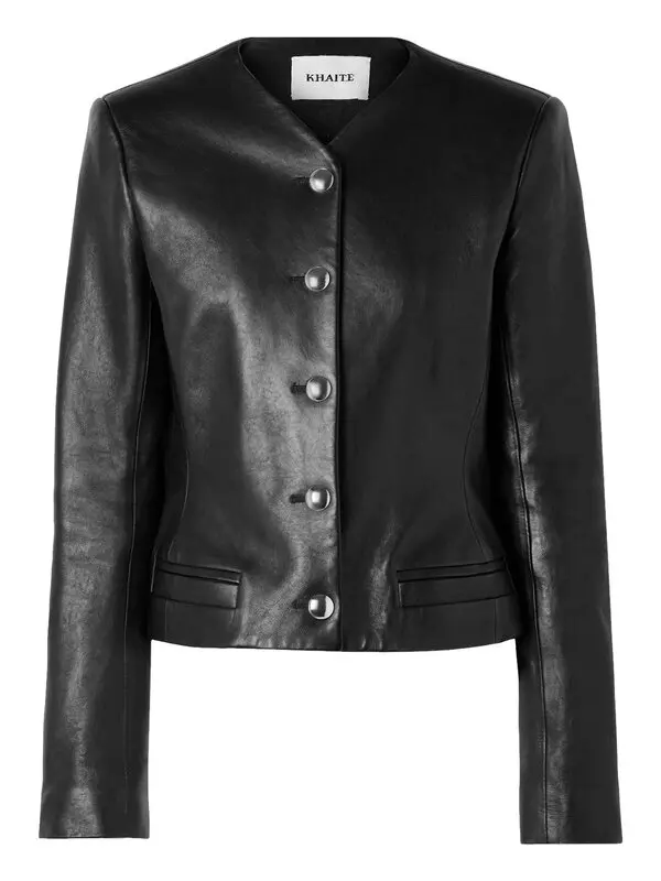 Khaite Nara Leather Jacket - Black