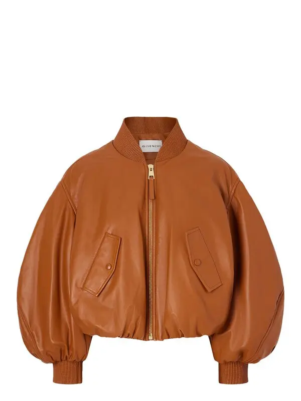 Givenchy Padded Leather Bomber Jacket - Brown