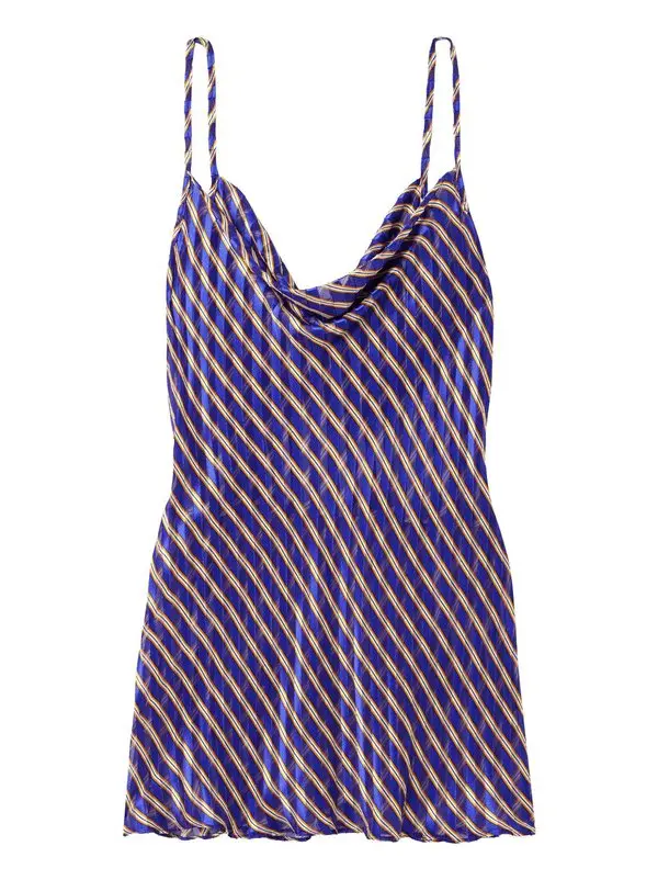Dries Van Noten Draped Striped Devoré-satin Camisole - Purple