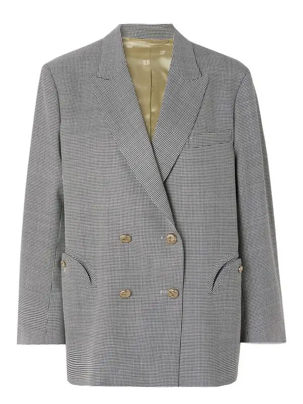 BLAZÉ MILANO Regal Nightbreak Houndstooth Wool Blazer - Gray