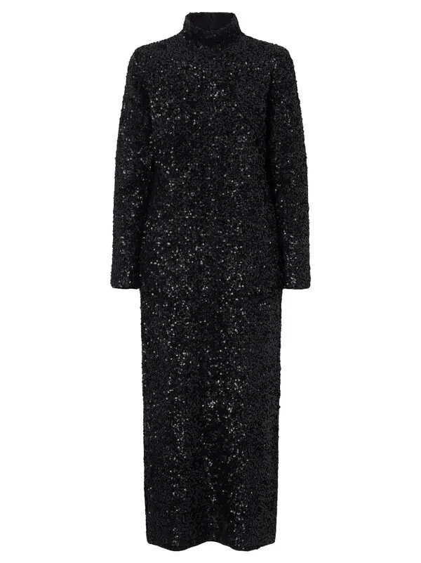 Adam Lippes Samadhi Sequined Knitted Maxi Dress - Black