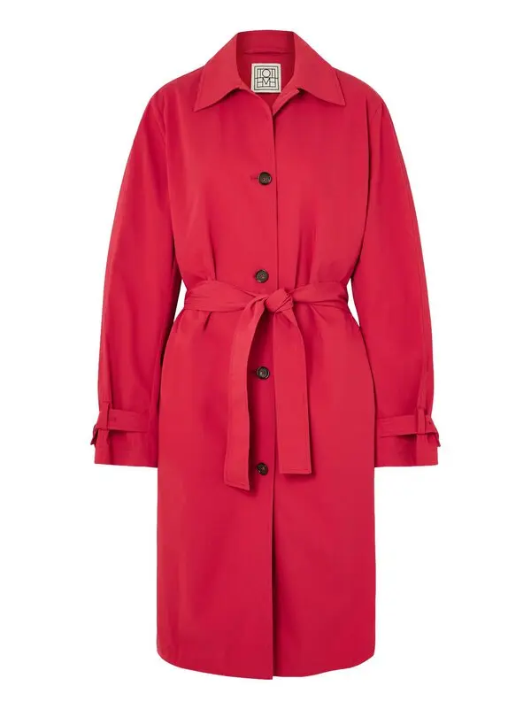 TOTEME Organic Cotton Trench Coat - Red