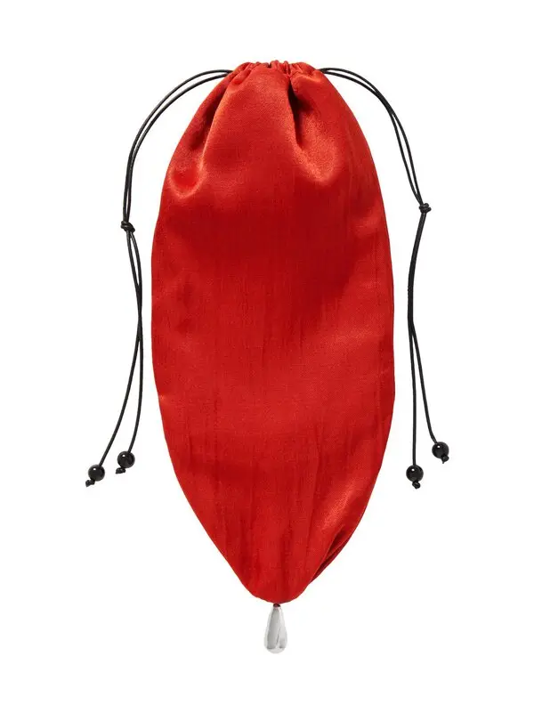 SOPHIE BUHAI Teardrop Embellished Satin Pouch - Red