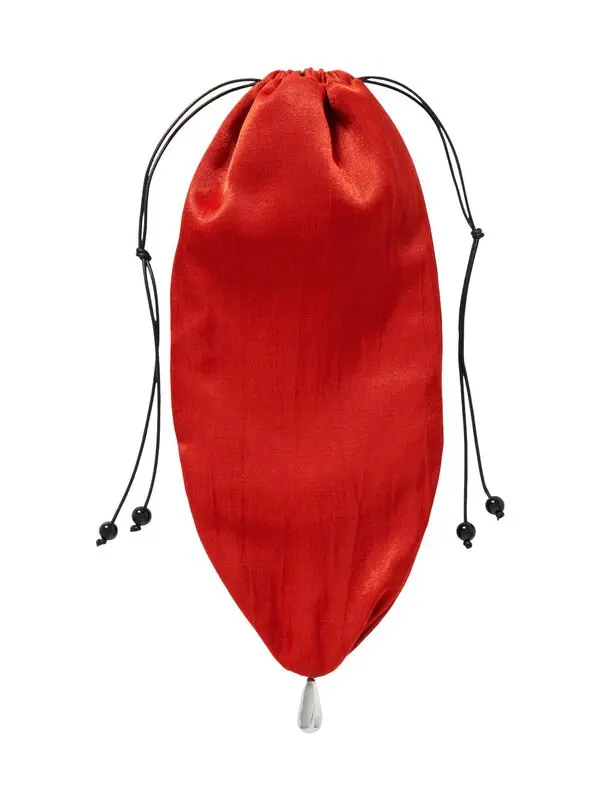 SOPHIE BUHAI Teardrop Embellished Satin Pouch - Red