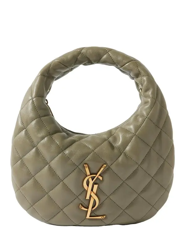 Saint Laurent Icarino Quilted Leather Tote - Green