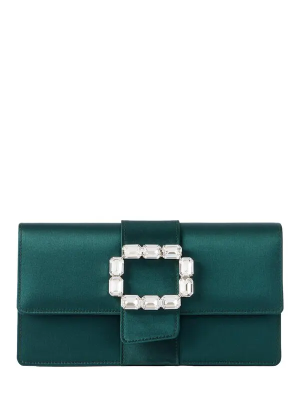 Manolo Blahnik Maycapjou Crystal-embellished Clutch - Green