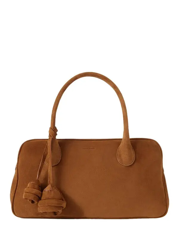 Magda Butrym Brigitte Embellished Suede Tote - Brown