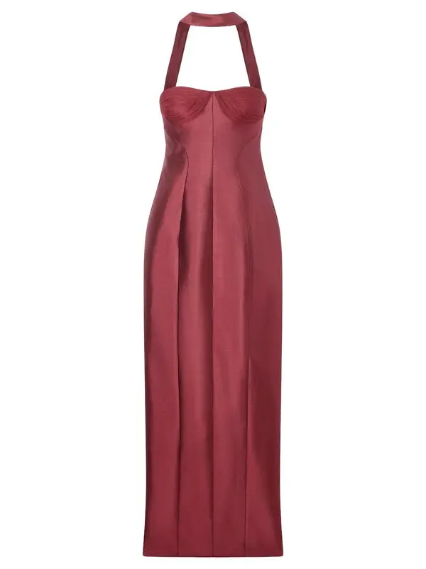 DANIELLE FRANKEL Lette Paneled Gown - Red