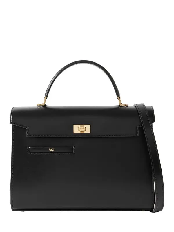 ANYA HINDMARCH Mortimer Leather Shoulder Bag - Black