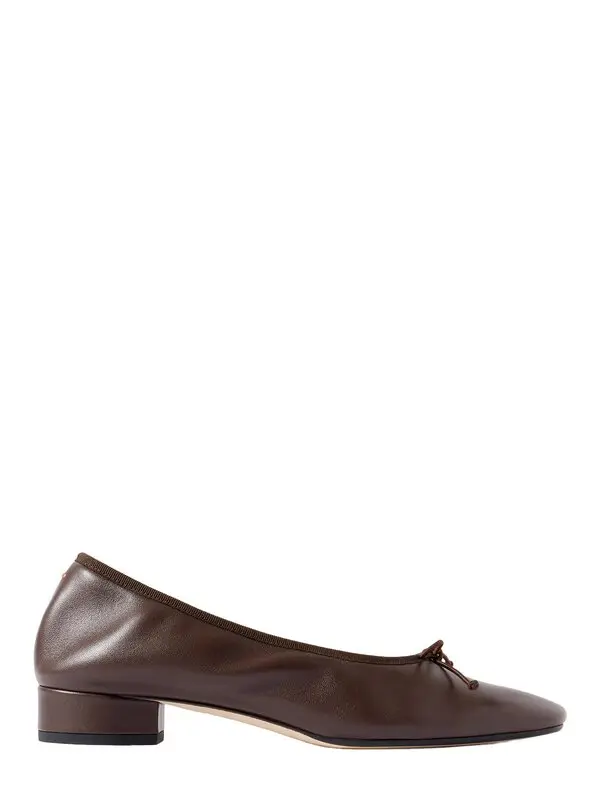 AeydĒ Onda Leather Pumps With Bow Detailing - Brown