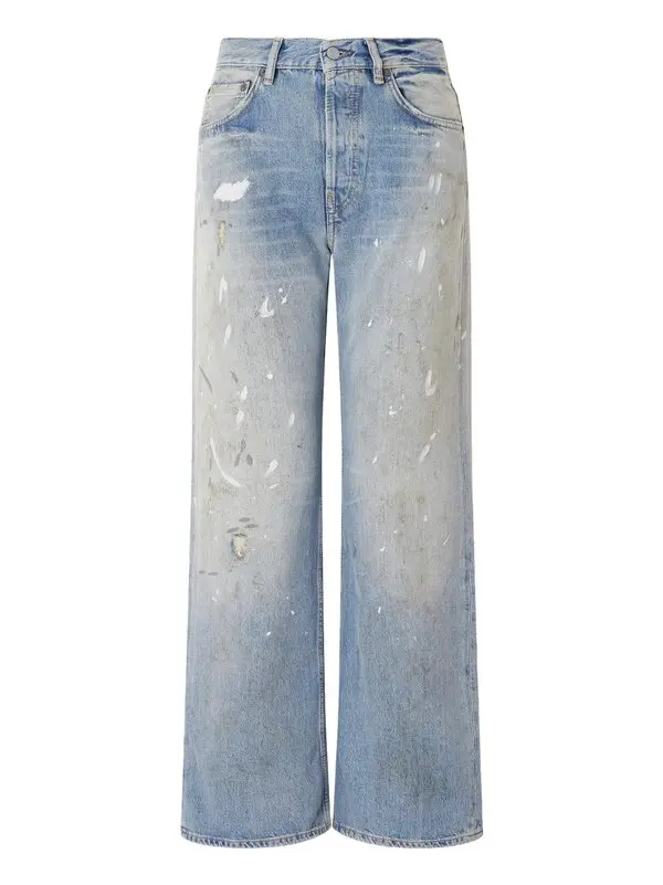 Acne Studios 2021 Distressed Mid-rise Straight-leg Jeans - Blue