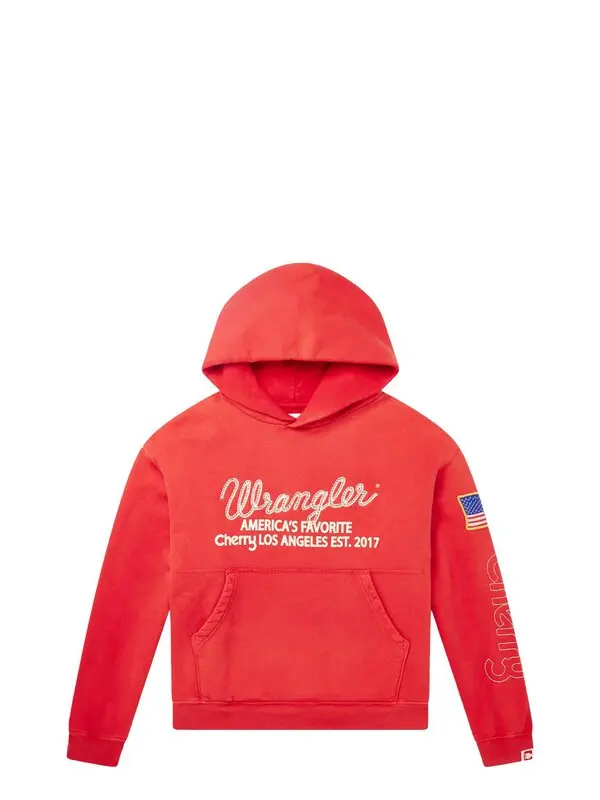 CHERRY LOS ANGELES Printed Cotton-fleece Hoodie - Red