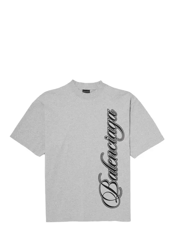 Balenciaga Logo-embroidered Cotton-jersey T-shirt - Gray