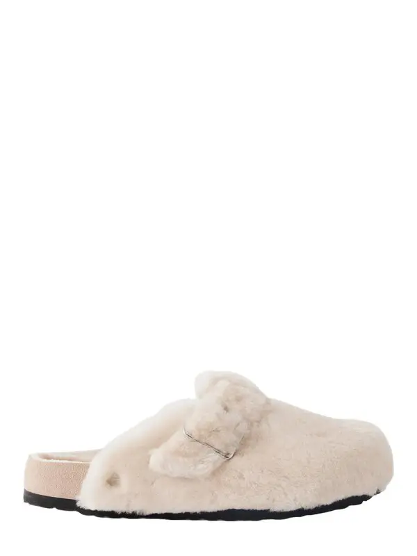 BIRKENSTOCK Boston Shearling Clogs - Neutrals